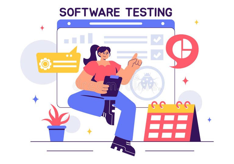 Software Testing Vector Illustration Featuring Application Engineering ...