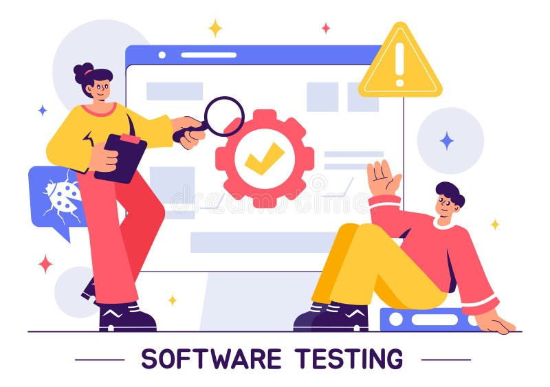 Software Testing Vector Illustration Featuring Application Engineering ... Software Testing Vector Illustration Featuring Application Engineering ...
