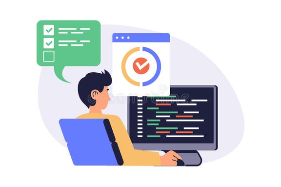 Software Testing Web Concept with Flat Cartoon People for Website ...