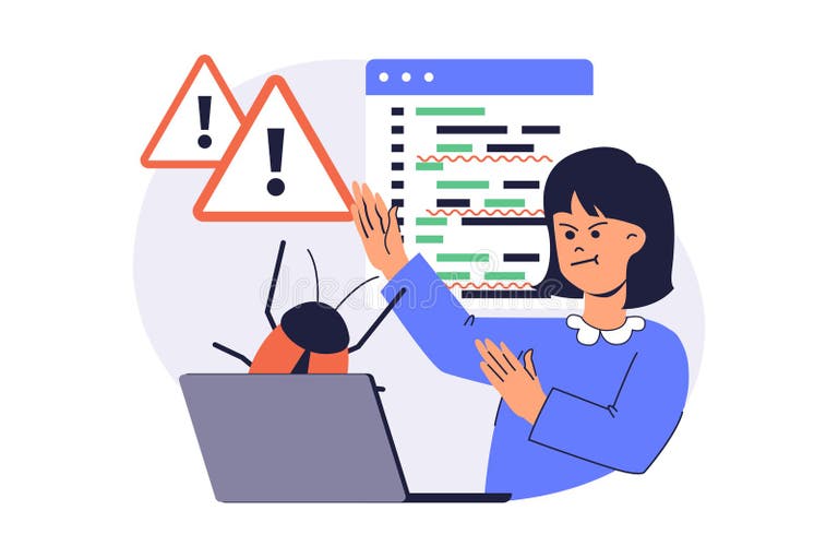 Software Testing Web Concept with Flat Cartoon People for Website ...