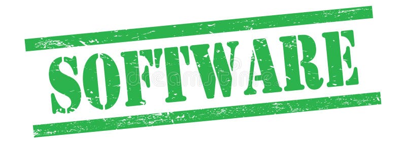 SOFTWARE Text on Green Grungy Lines Stamp Stock Illustration ...