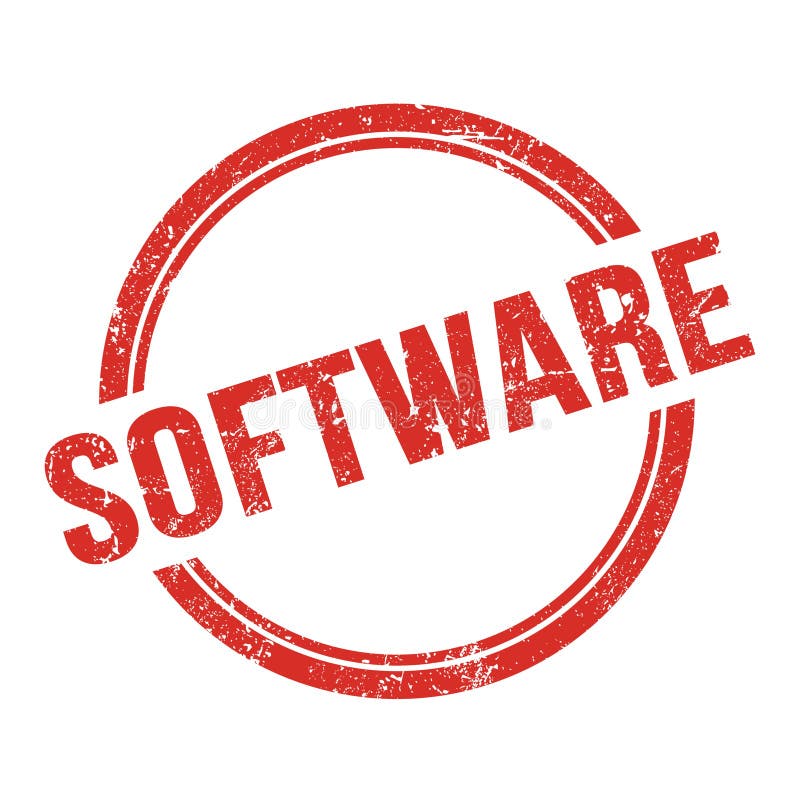 SOFTWARE Text Written on Red Grungy Round Stamp Stock Illustration ...