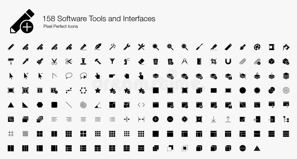 Software Tools Web Icons and UI Designs Icon Set. Stock Vector ...
