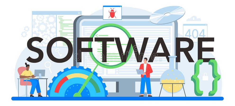 Software Typographic Header. Idea of Programming and Coding, System ...