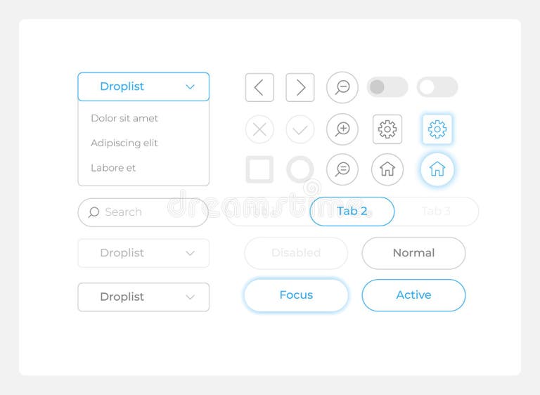 Software Ui Elements Kit Stock Vector Illustration Of Icon 264478957