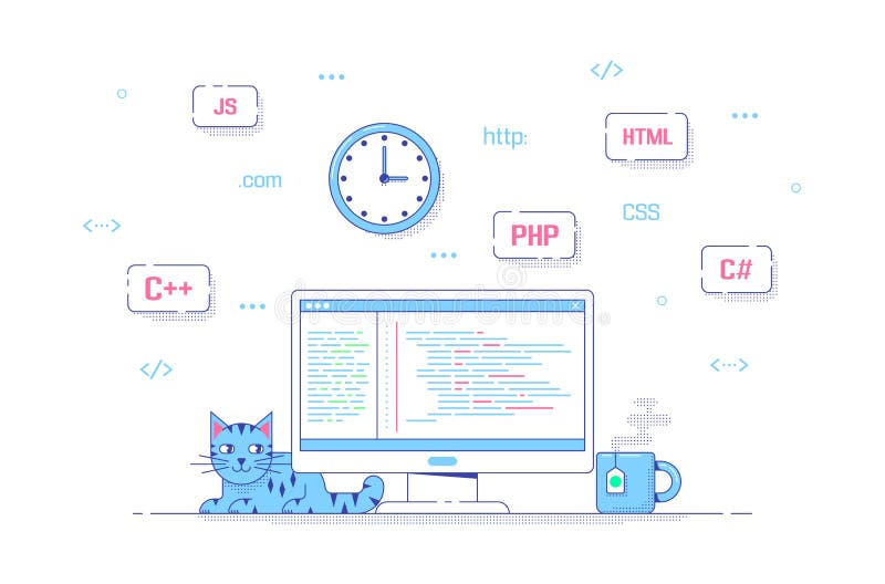 Software- Und Anwendungsentwicklung Vektor Abbildung - Illustration von bildschirmanzeige ...