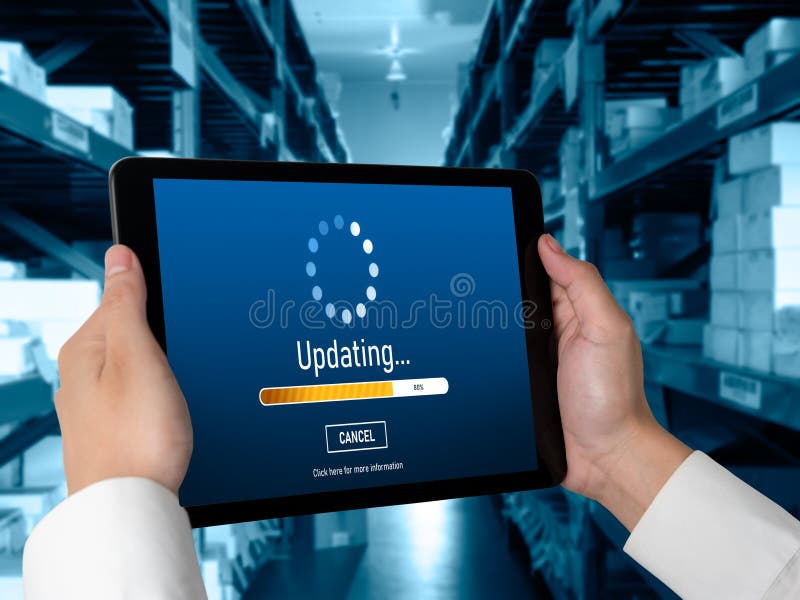 Software Update On Computer For Modish Version Of Device Software Stock