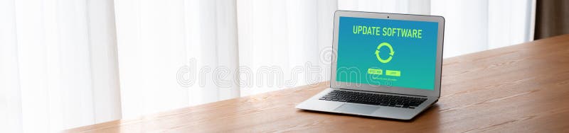 Software Update On Computer For Modish Version Of Device Software Stock