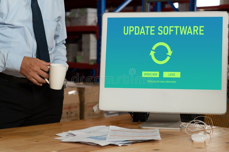 Software Update on Computer for Modish Version of Device Software Stock Photo - Image of ...