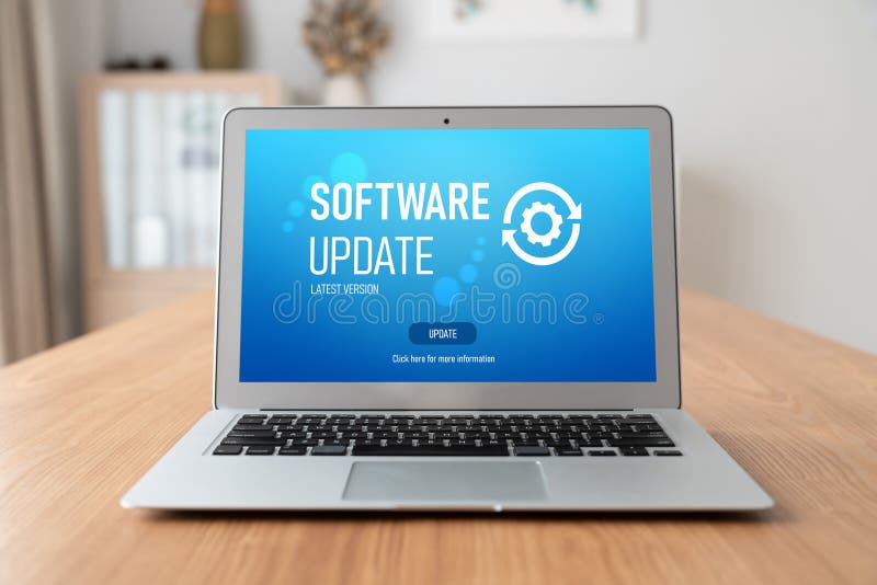Software Update On Computer For Modish Version Of Device Software Stock