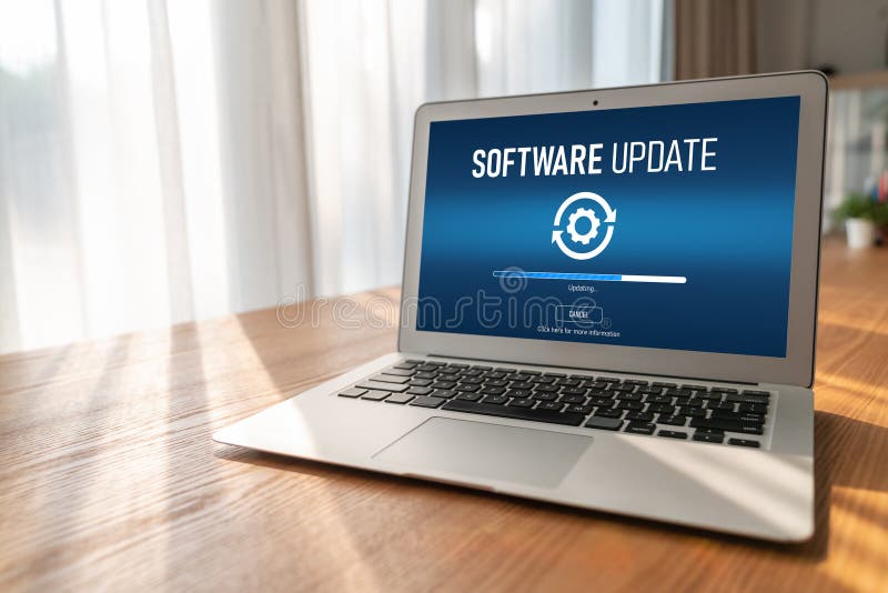 Software Update On Computer For Modish Version Of Device Software Stock Image Image Of