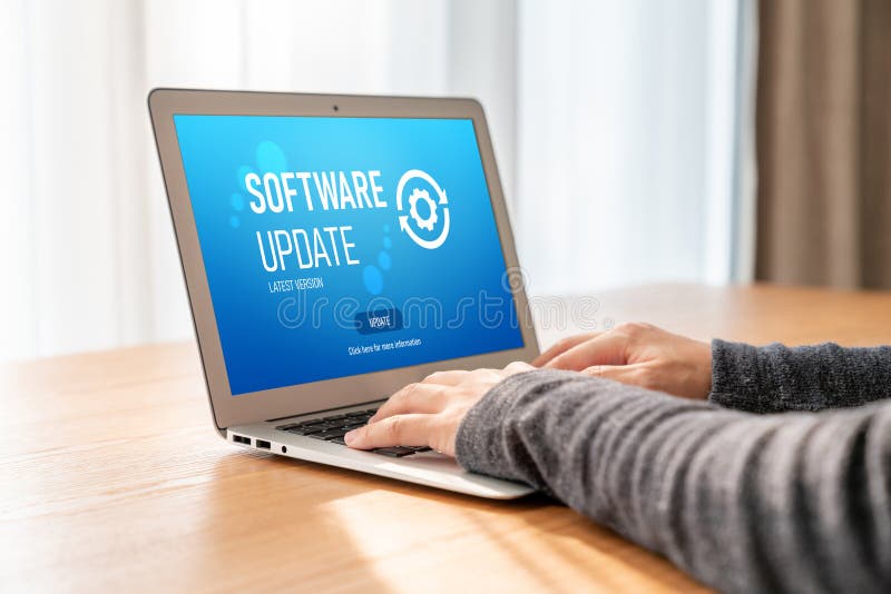Software Update on Computer for Modish Version of Device Software Stock Photo - Image of ...
