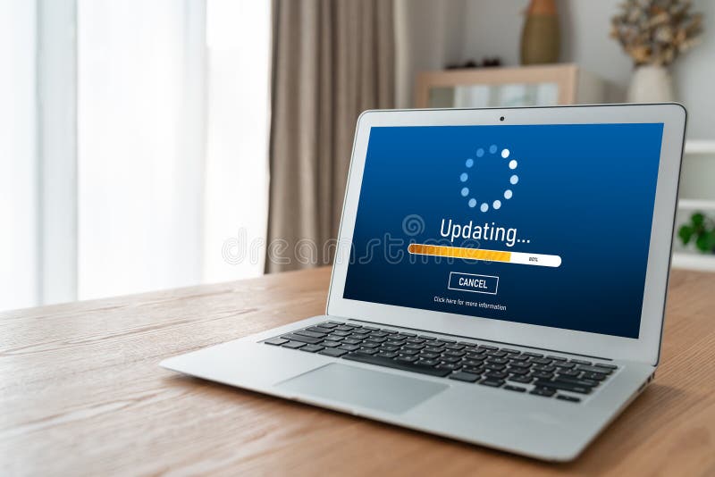 Software Update On Computer For Modish Version Of Device Software Stock