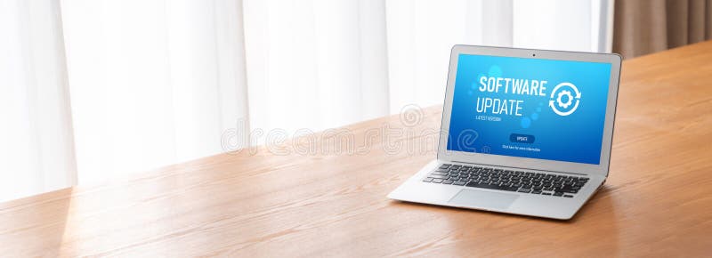 Software Update On Computer For Modish Version Of Device Software Stock Image Image Of