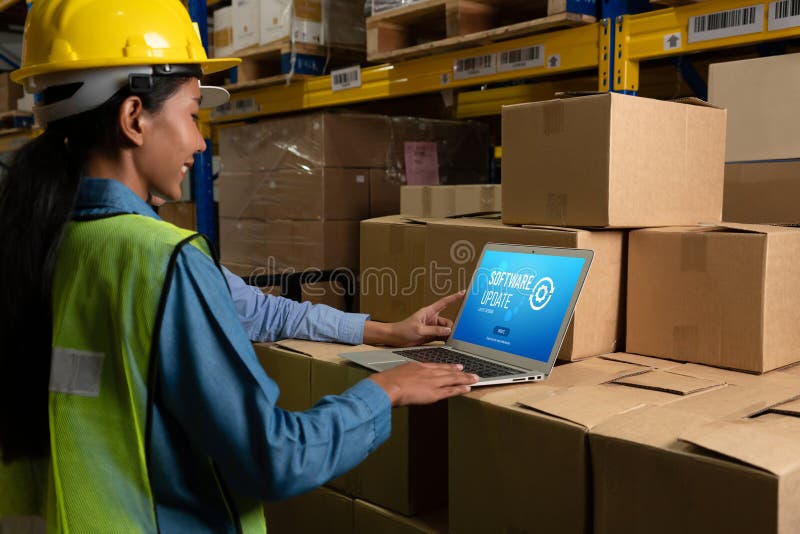 Software Update On Computer For Modish Version Of Device Software Stock Image Image Of