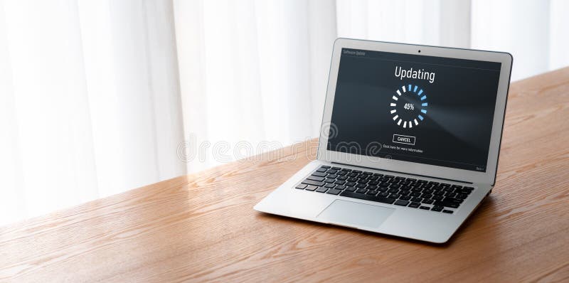 Software Update on Computer for Modish Version of Device Software Stock Photo - Image of ...