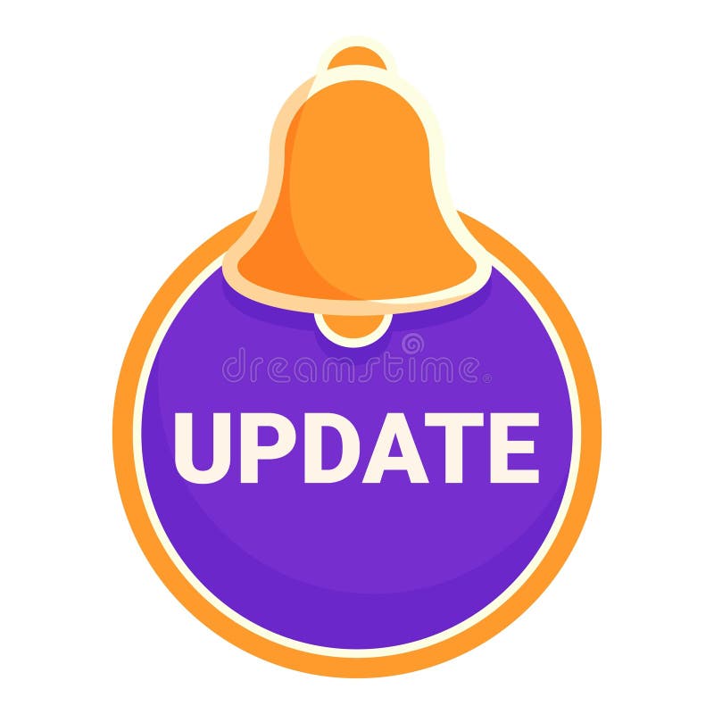 Software Update Notification Bell Ringing on Purple Button Stock Vector ...