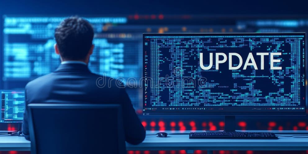 Software Update in Progress it Professional Monitoring Code on Multiple ...