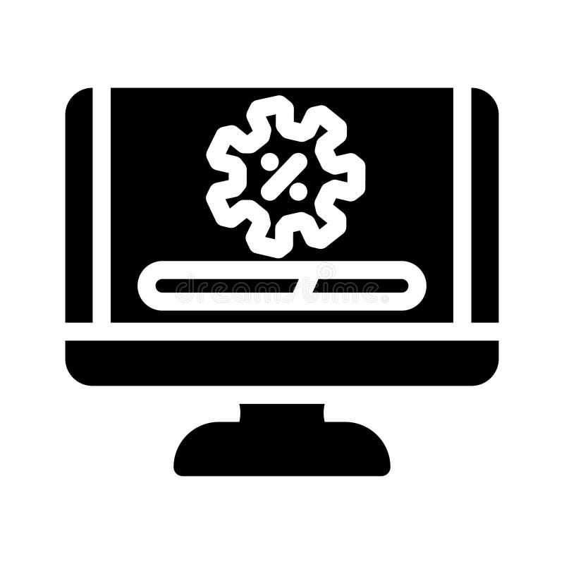 Software Updates Repair Computer Glyph Icon Vector Illustration Stock ...