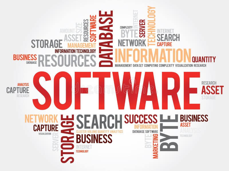 Software word cloud stock illustration. Illustration of data - 205521002