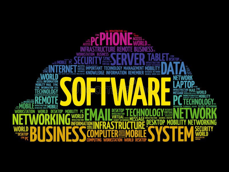 Software Word Cloud Collage Stock Illustration - Illustration of ...