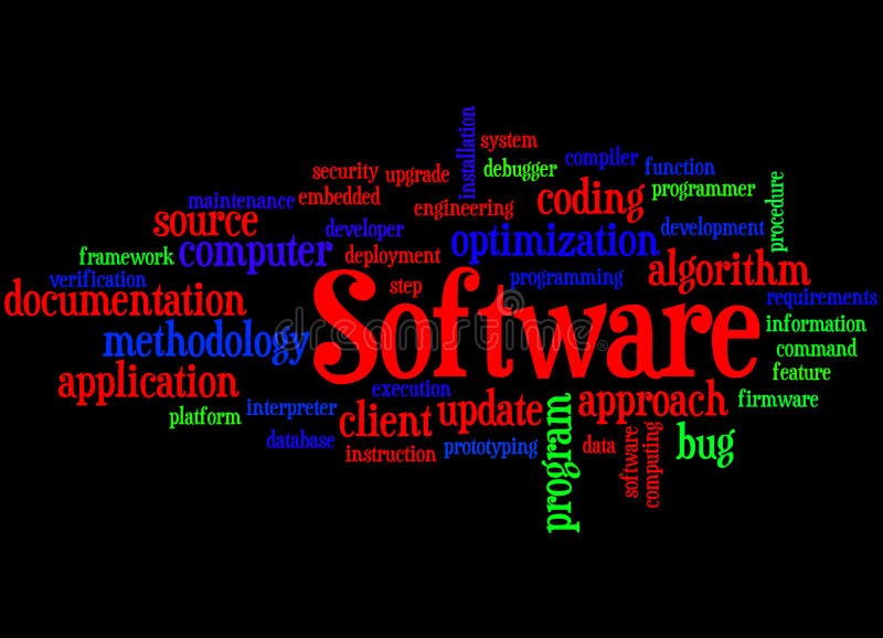 Software, Word Cloud Concept 5 Stock Illustration - Illustration of ...