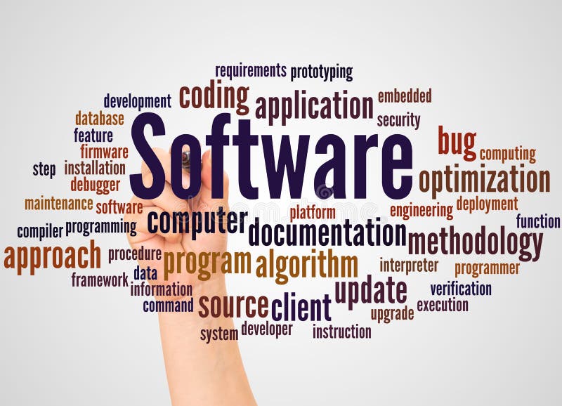 Software, Word Cloud Concept 5 Stock Illustration - Illustration of ...