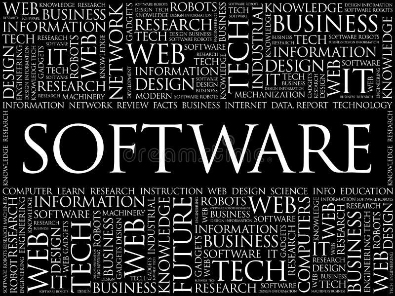 Software word cloud stock illustration. Illustration of concept - 205378605