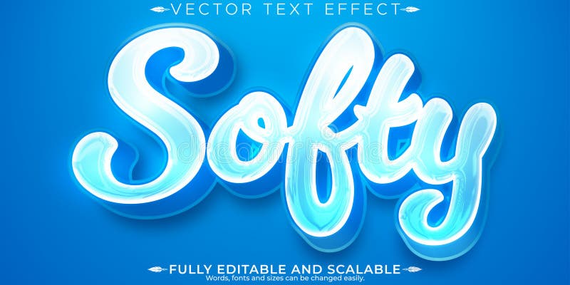 Softy Text Effect, Editable Water and Cloud Text Style Stock Vector ...