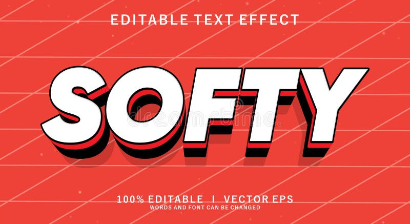 Softy Vector Text Effect with Modern Style Design Stock Vector ...
