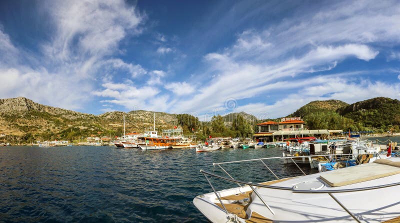 Sogut village in marmaris stock image. Image of interest - 201697697