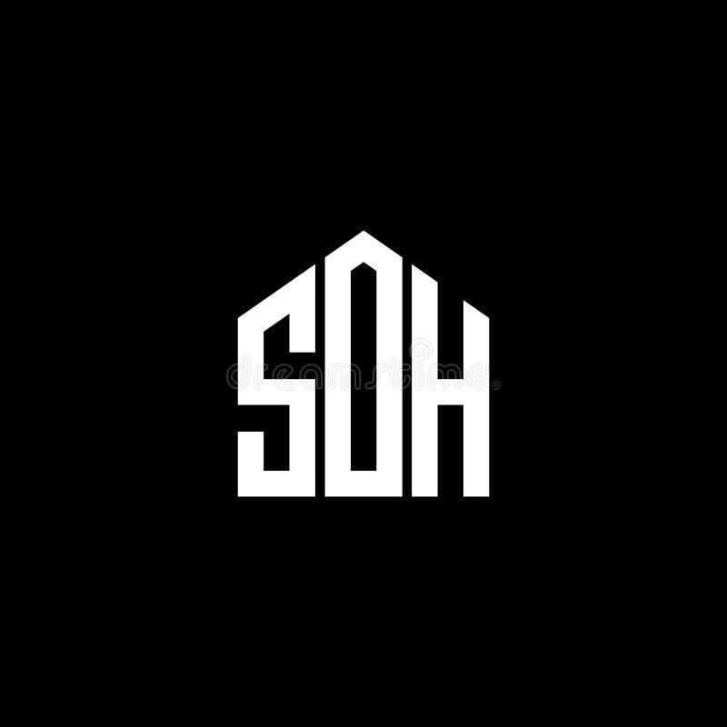 SOH Letter Logo Design on BLACK Background. SOH Creative Initials ...