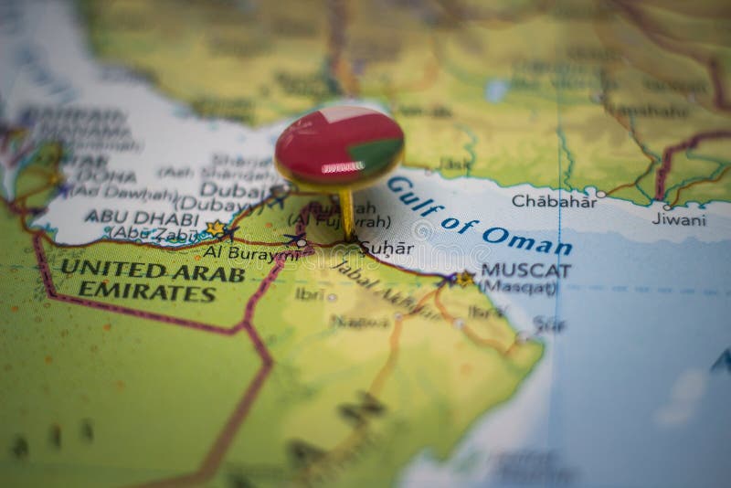 Sohar Pinned on a Map with the Flag of Oman Stock Photo - Image of ...