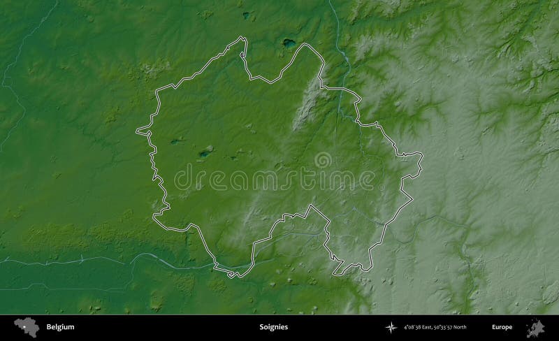 Soignies Outlined, Belgium. Physical Stock Illustration - Illustration ...