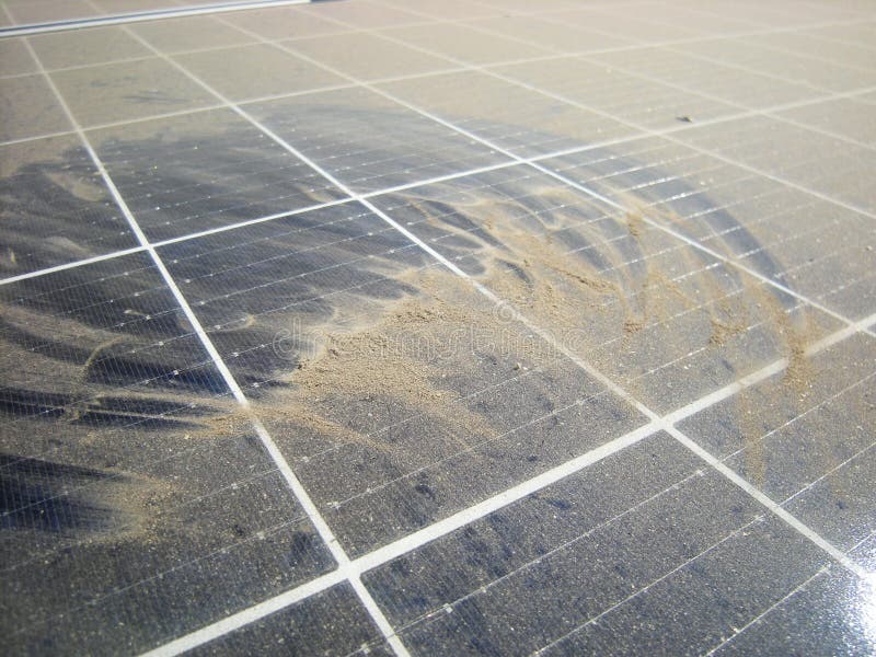 Soil Accumulated on Solar Panel Surface Stock Image - Image of rubbing ...