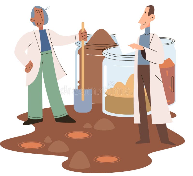 Soil Analysis and Earth Pollution or Structure Control. Scientist ...