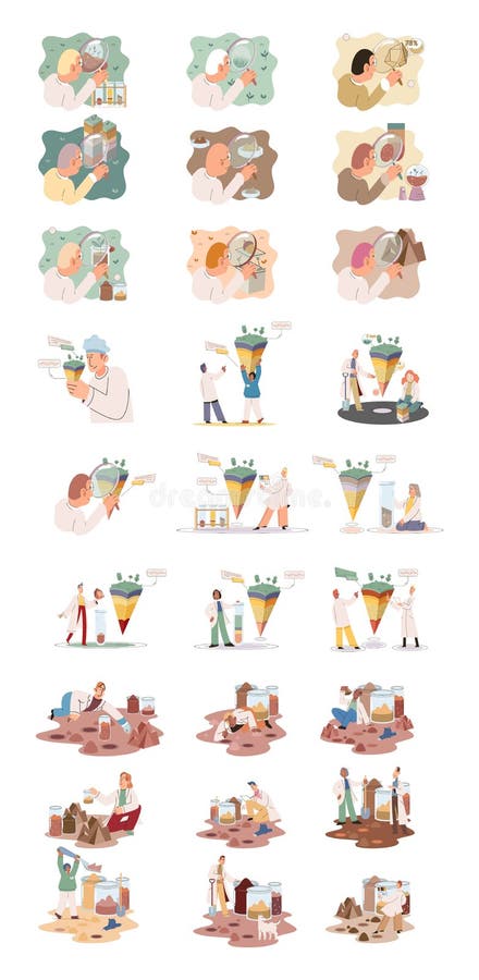 Soil Analysis and Earth Pollution or Structure Control. Scientist ...