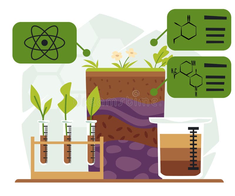 Soil Analysis Infographic, Flat Vector Illustration Isolated on White ...