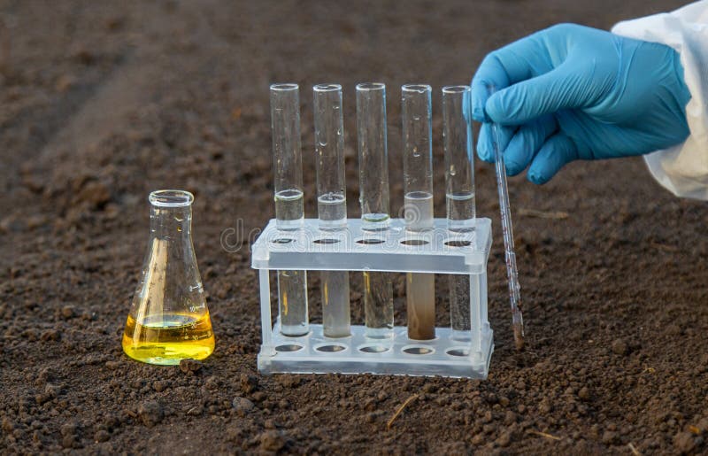 Soil Analysis in a Test Tube. Selective Focus Stock Photo - Image of ...