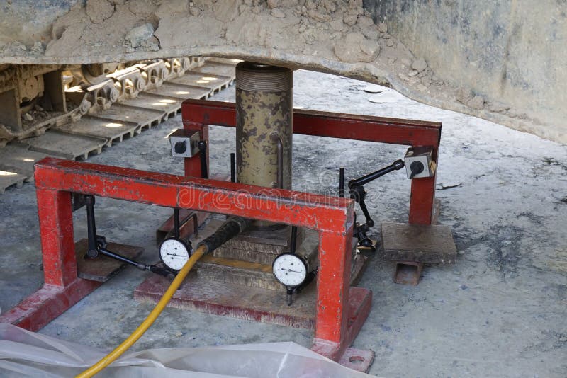 Soil Bearing Capacity Test by Plate Bearing Test Stock Photo - Image of ...