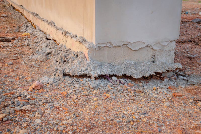 The Soil Collapsed on the Side of the Building Wall. the Ground ...