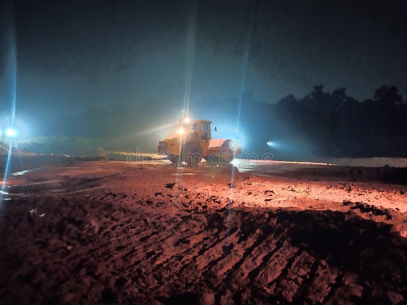 Soil Compaction Using a Vibro Roller Stock Image - Image of roller ...