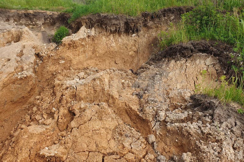 Soil cut due to landslide stock photo. Image of soil - 155685810