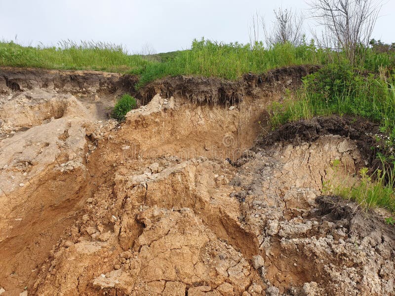 Soil cut due to landslide stock photo. Image of ecology - 155901388