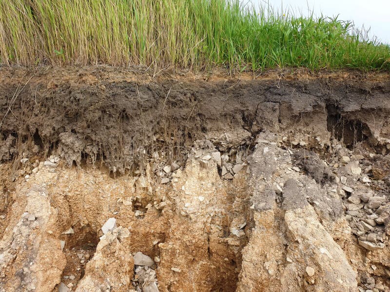 Soil cut due to landslide stock photo. Image of soil - 156467392