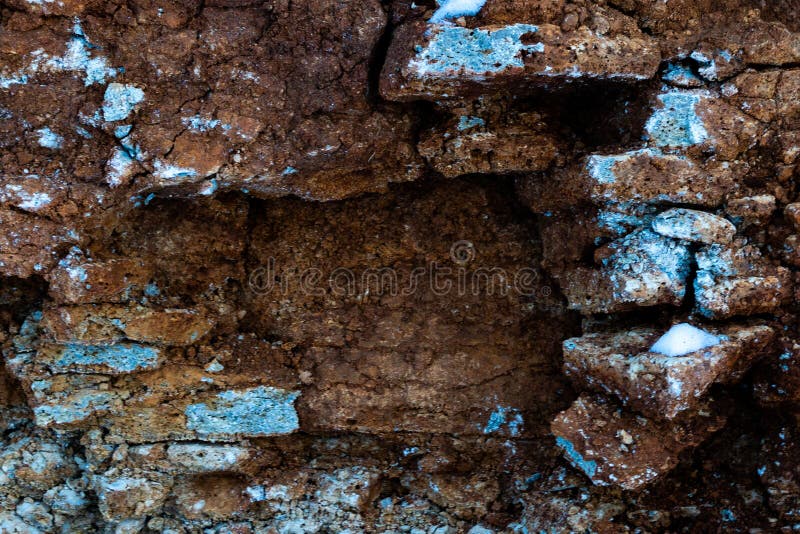 Soil Cut-sandstone, Stones, Clay, Sand Structure And Layers. Slice Of ...