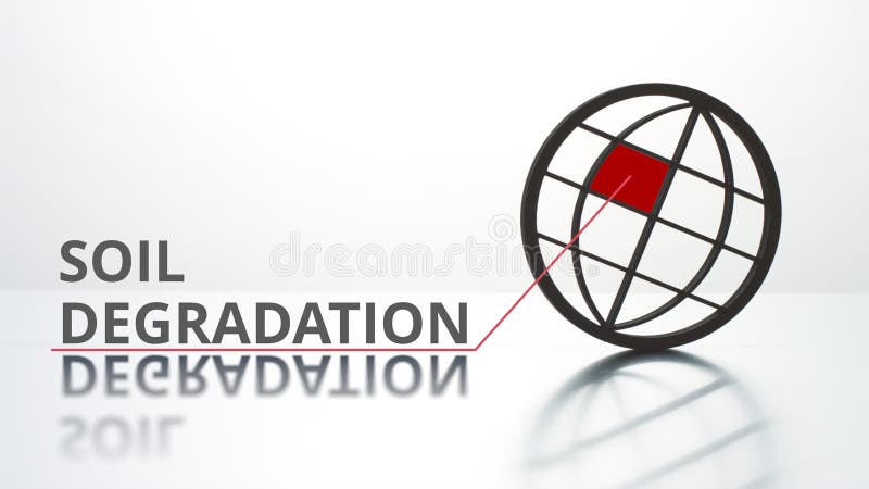 SOIL DEGRADATION Words and Planet Icon. Environmental Problem Concept ...