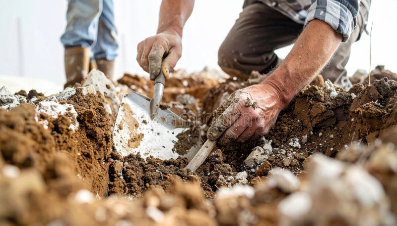 Soil Digging Process Detail, Archaeological Excavation Technique with ...