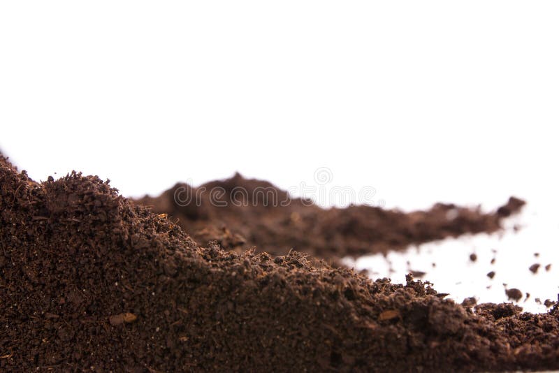 Soil or Dirt Isolated on White Background Stock Image - Image of ...
