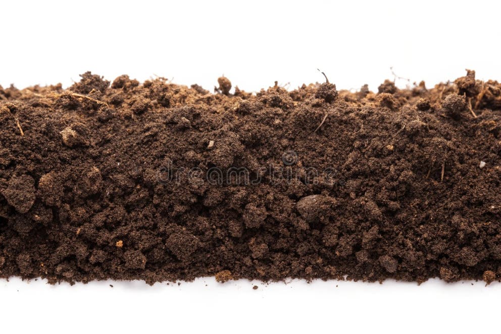 Soil or Dirt Section Isolated on White Background Stock Illustration ...